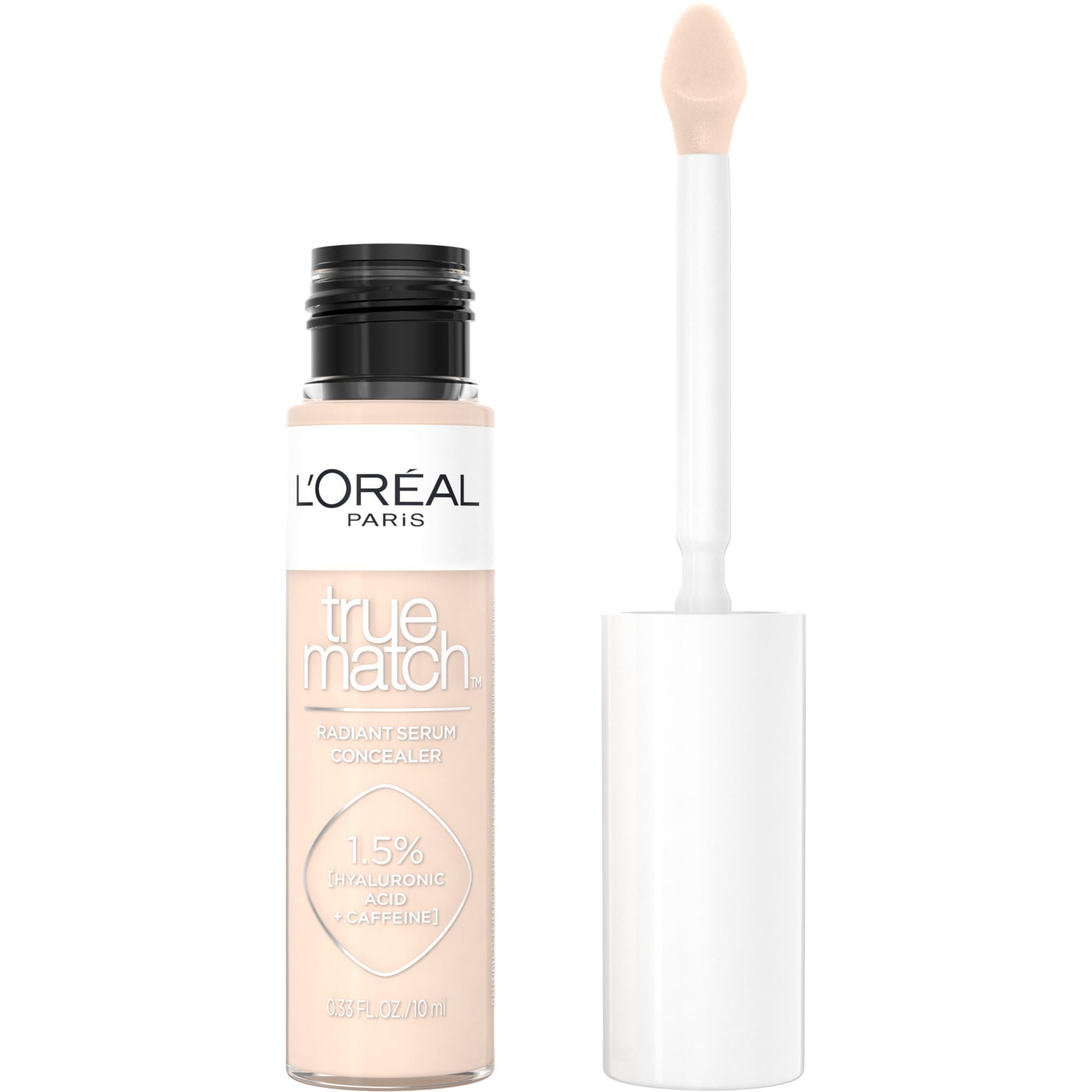 L'Oreal Paris True Match Radiant Serum Concealer, W1, Hydrating with Hyaluronic Acid, 0.33 fl oz ...