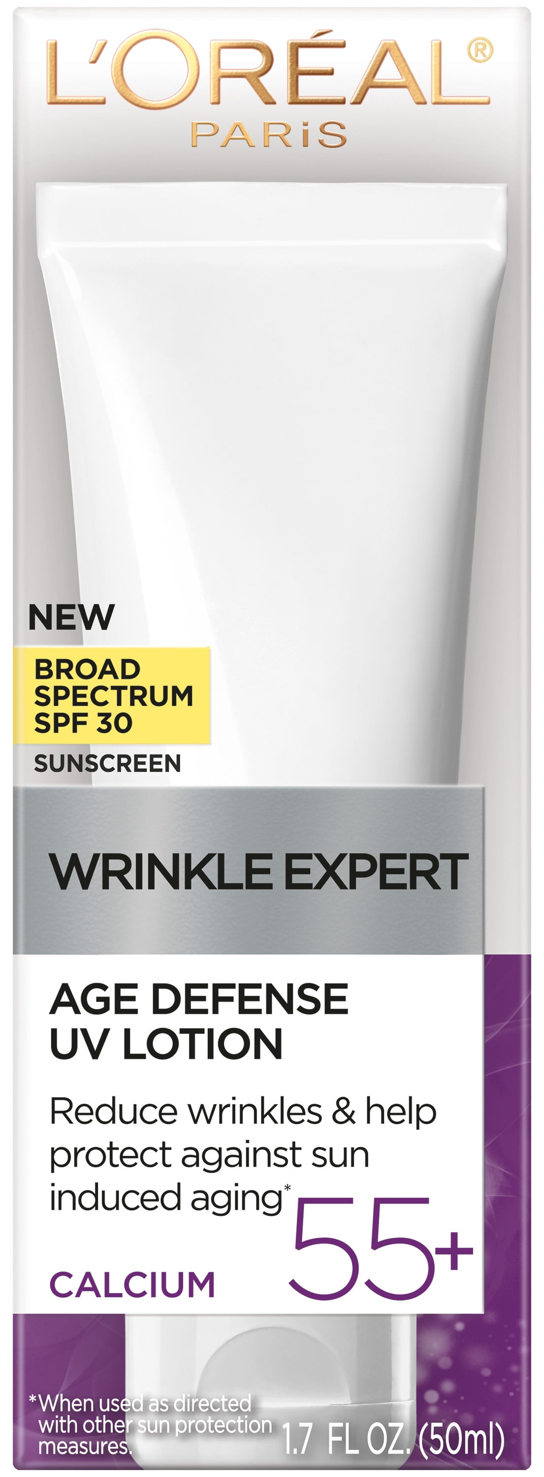 L'Oreal Paris Wrinkle Expert Age Defense UV Lotion, SPF 30, Anti ...
