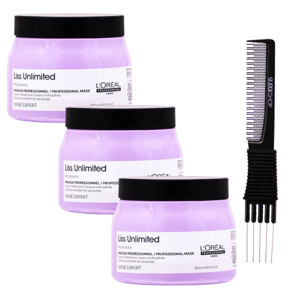 L'Oreal Pro SerieExpert Liss Unlimited Hair Masque (16.9 oz) with ...