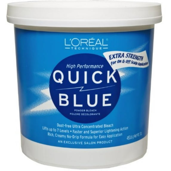 L'Oreal Paris Quick Blue Powder Bleach, 1 LB, Intense Lightening, Dust ...