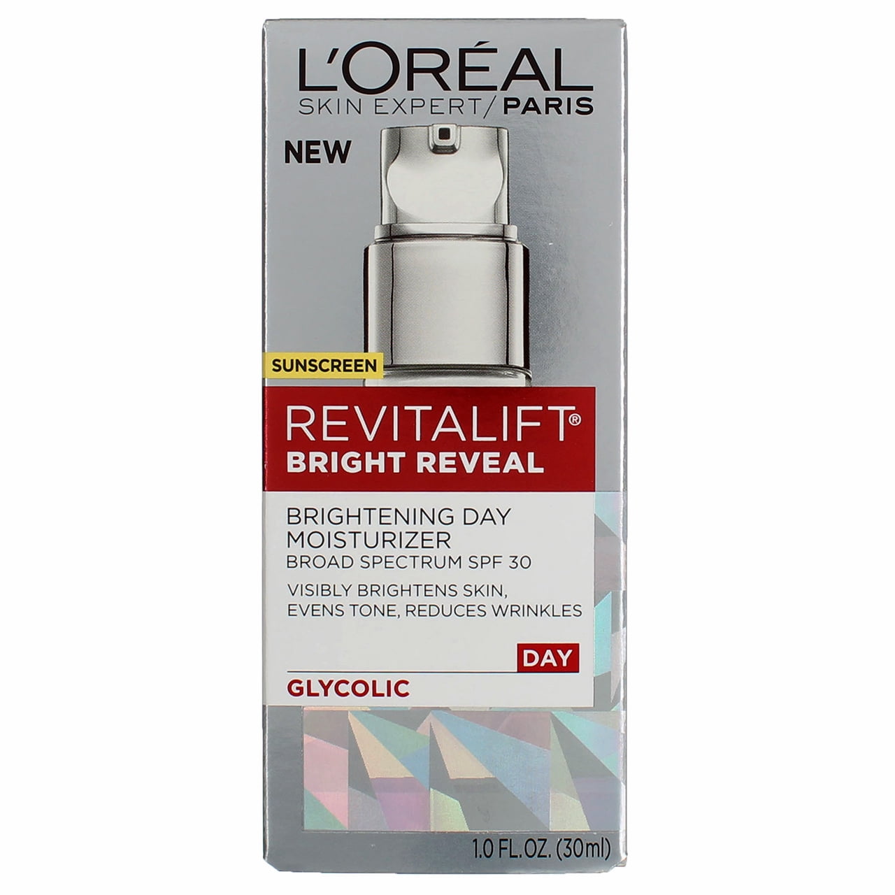 L'Oreal Revitalift Bright Reveal SPF 30 Moisturizer, Glycolic Acid ...