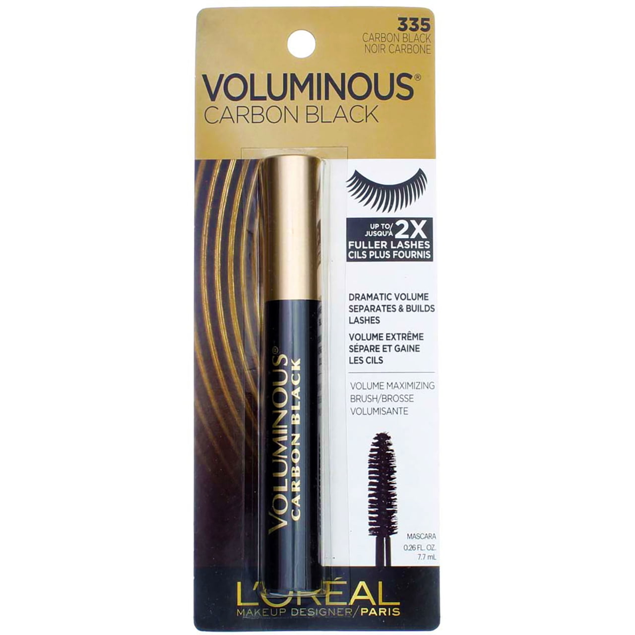 L'Oreal Voluminous Carbon Black Mascara, Carbon Black [335], 1 ea (Pack ...