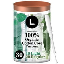 L. Organic Cotton Tampons - Regular Absorbency, 42 Ct HSA/FSA Eligible ...