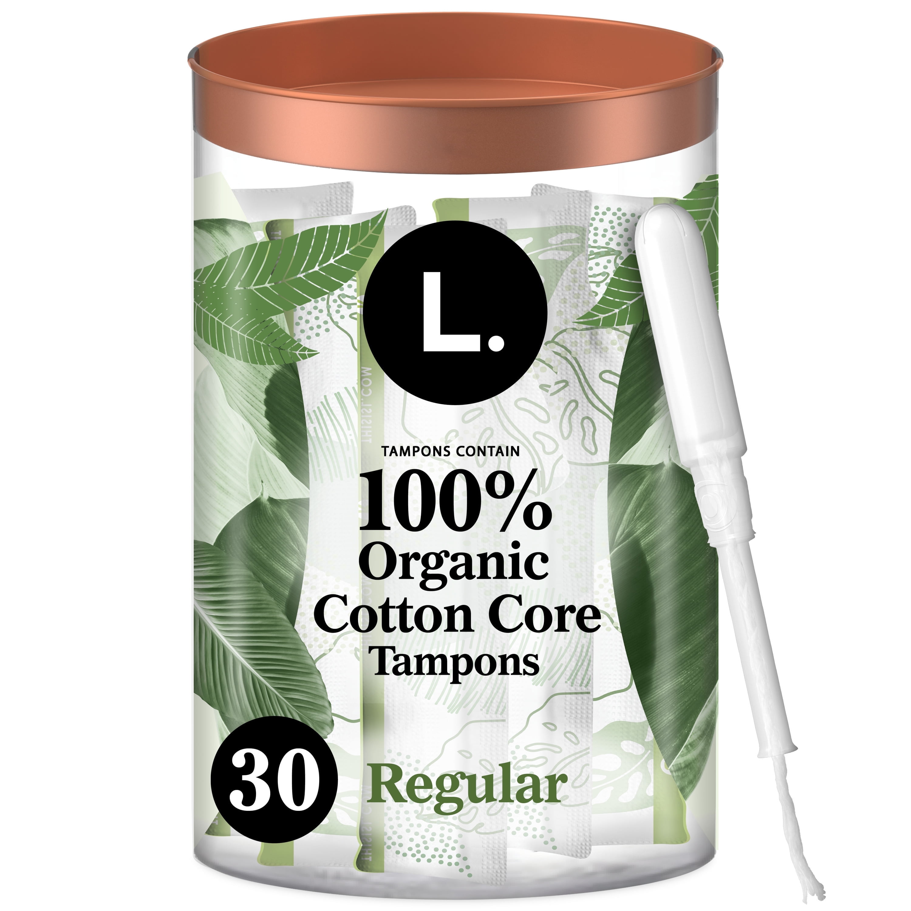 L. Organic Cotton Tampons - Regular Absorbency, 30 Ct - Walmart.com
