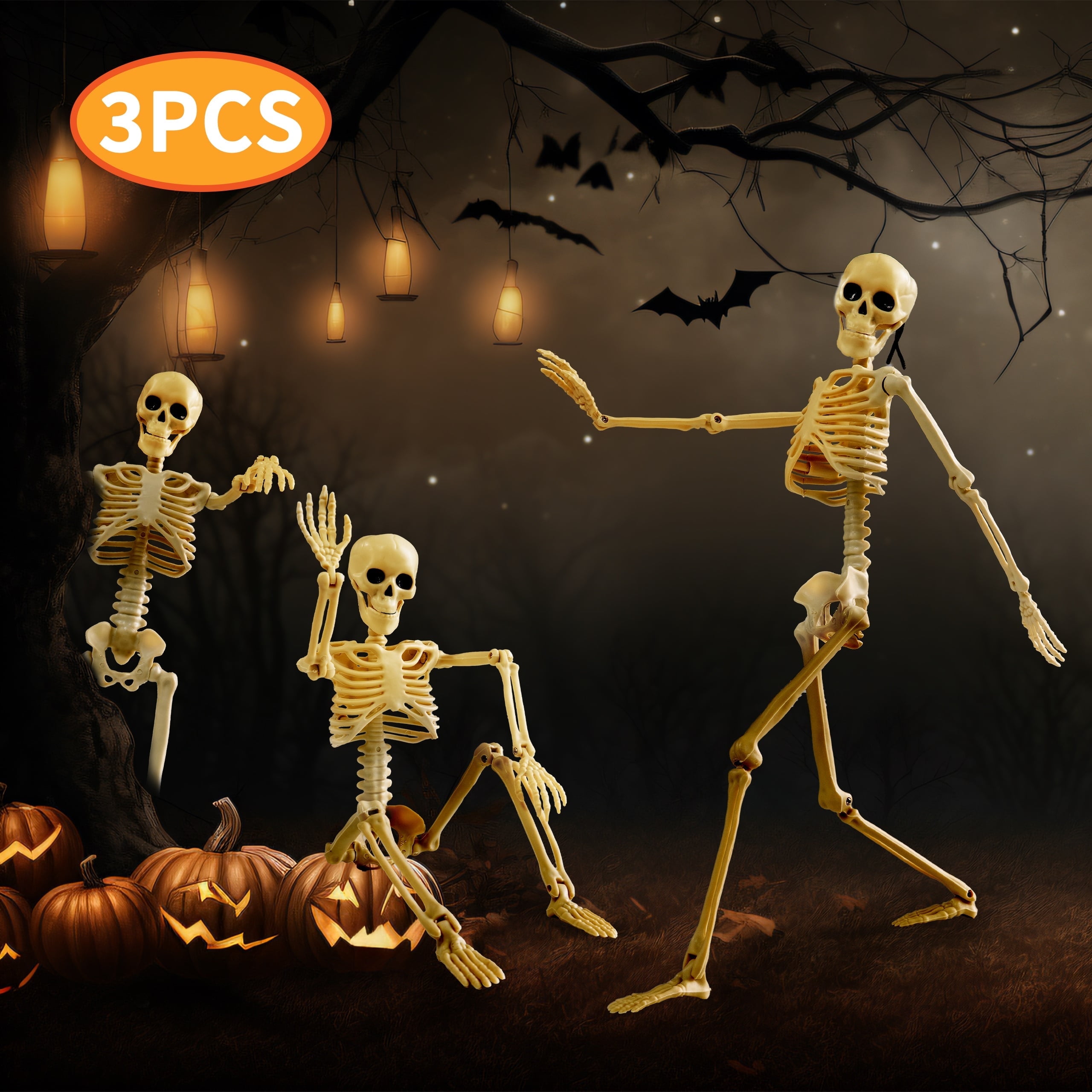L'ÉPICÉA 3 Pcs Halloween Hanging Skeletons,Halloween Party Decorations ...