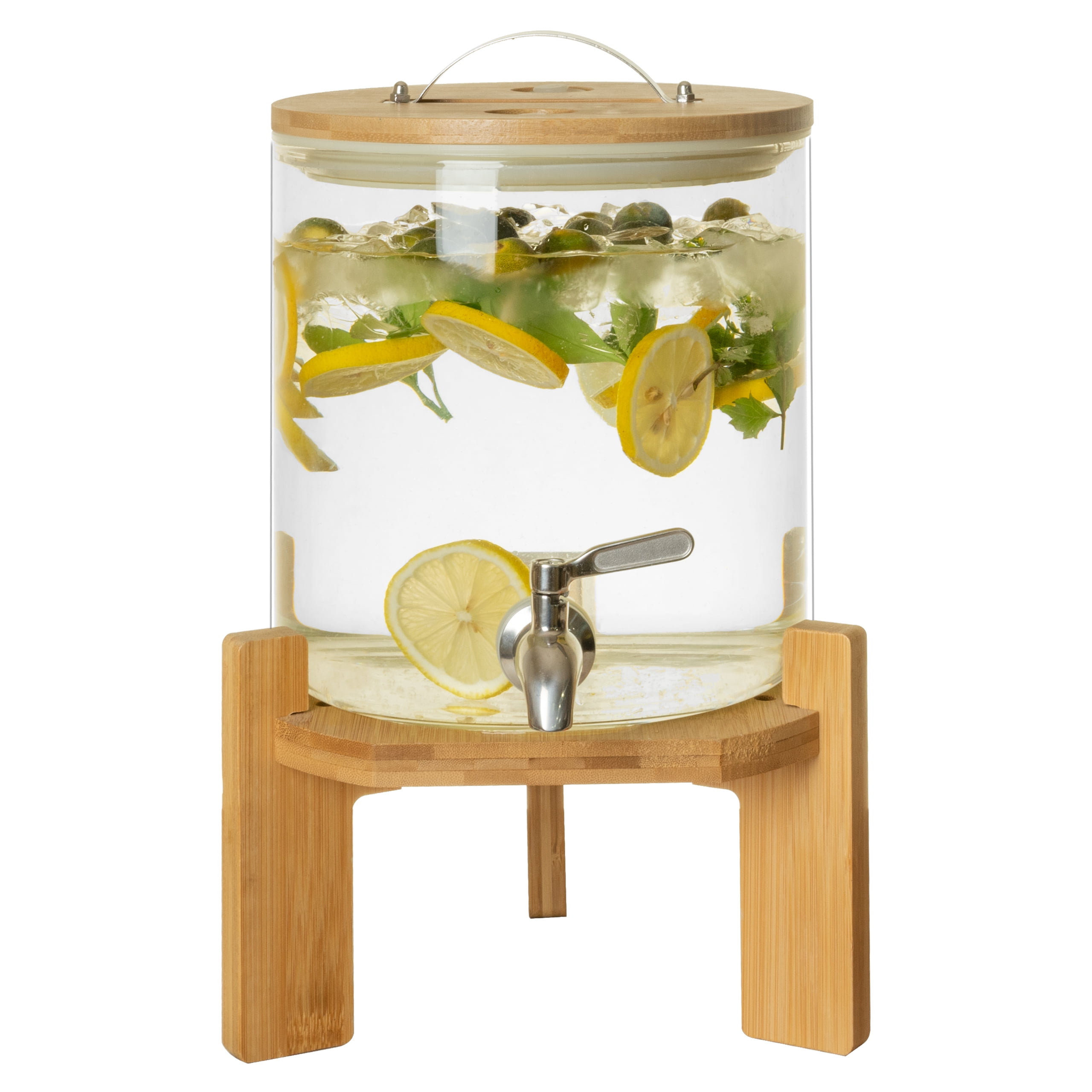L'ÉPICÉA 5L Glass Drink Dispenser with Stand,Beverage Dispenser with ...