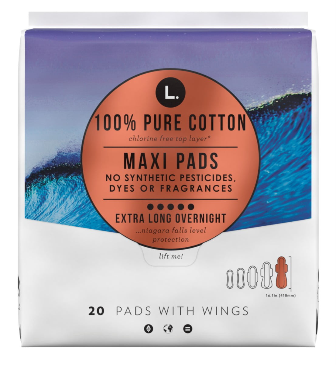 L. Pads Size 5 Maxi Extra Long Overnight 20 Count Wings (Pack of 3 ...
