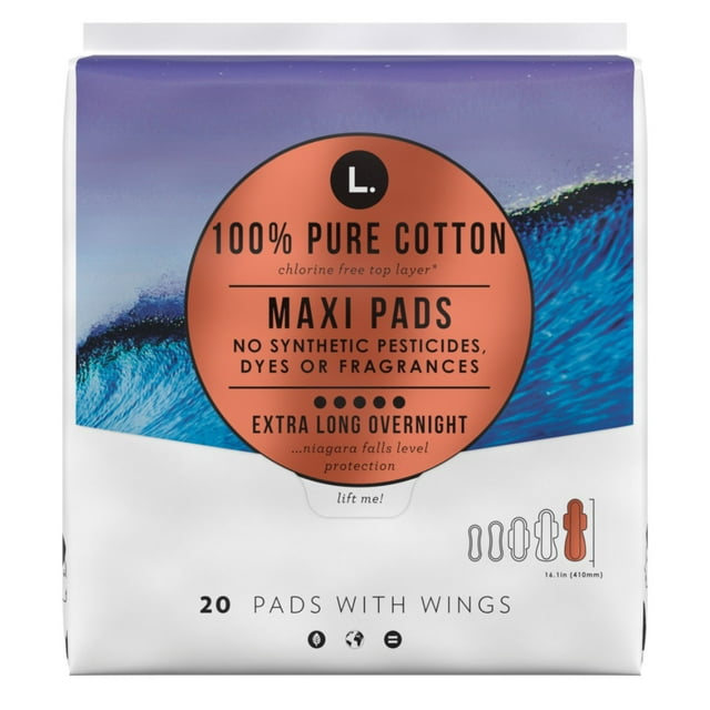 L. Pads Size 5 Maxi Extra Long Overnight 20 Count Wings (Pack of 3 ...