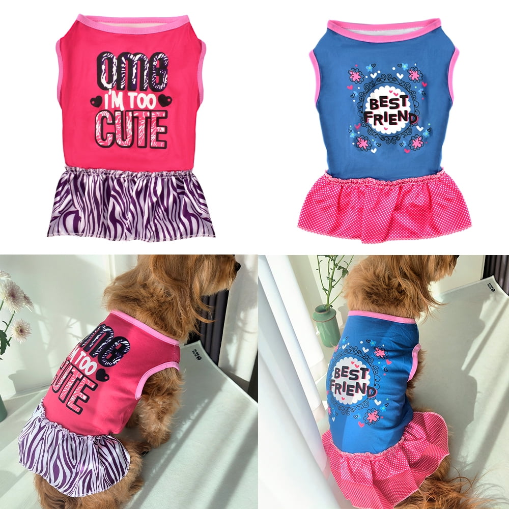 (L) Pet Dress, Cute puppy ruffled skirt，Summer Clothes Dog Apparel for ...