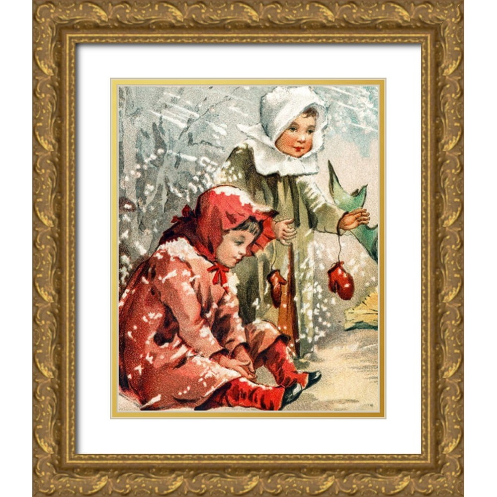 L. Prang & Co 15x18 Gold Ornate Wood Framed with Double Matting Museum ...