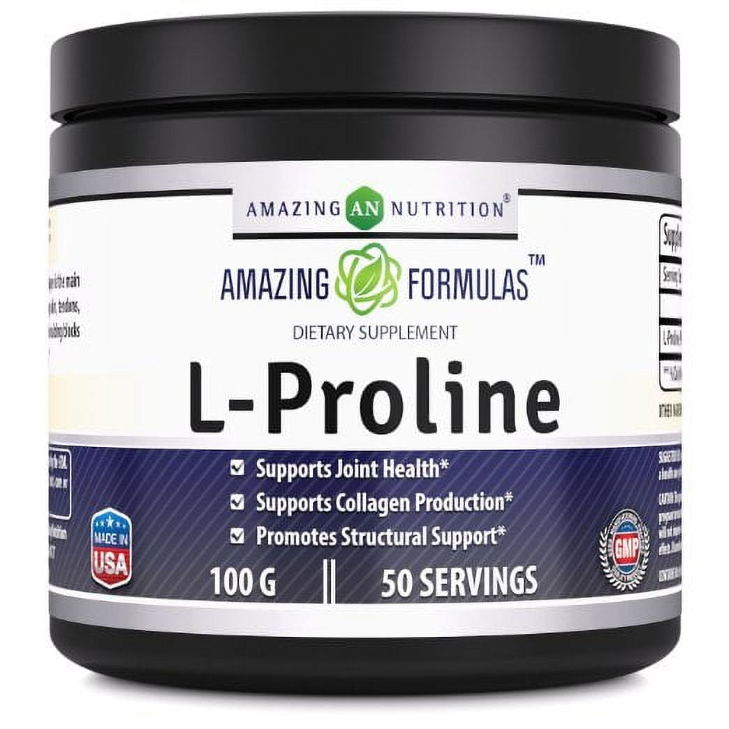 Amazing Nutrition L-Proline Powder for Joint Health, Collagen ...