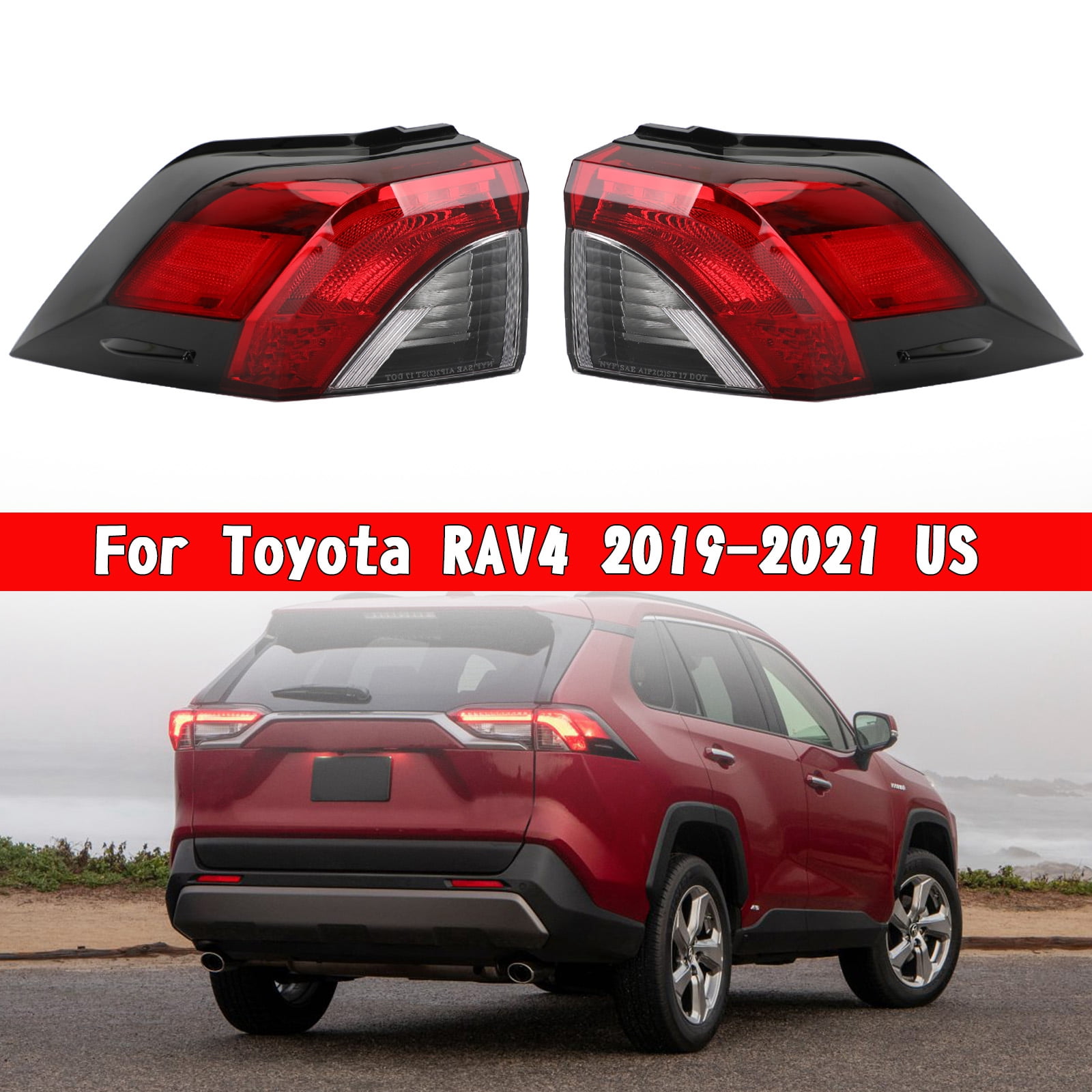 L+R Side Tail Light Rear Lamp Outer 81560/81550-0R090 For Toyota RAV4 ...