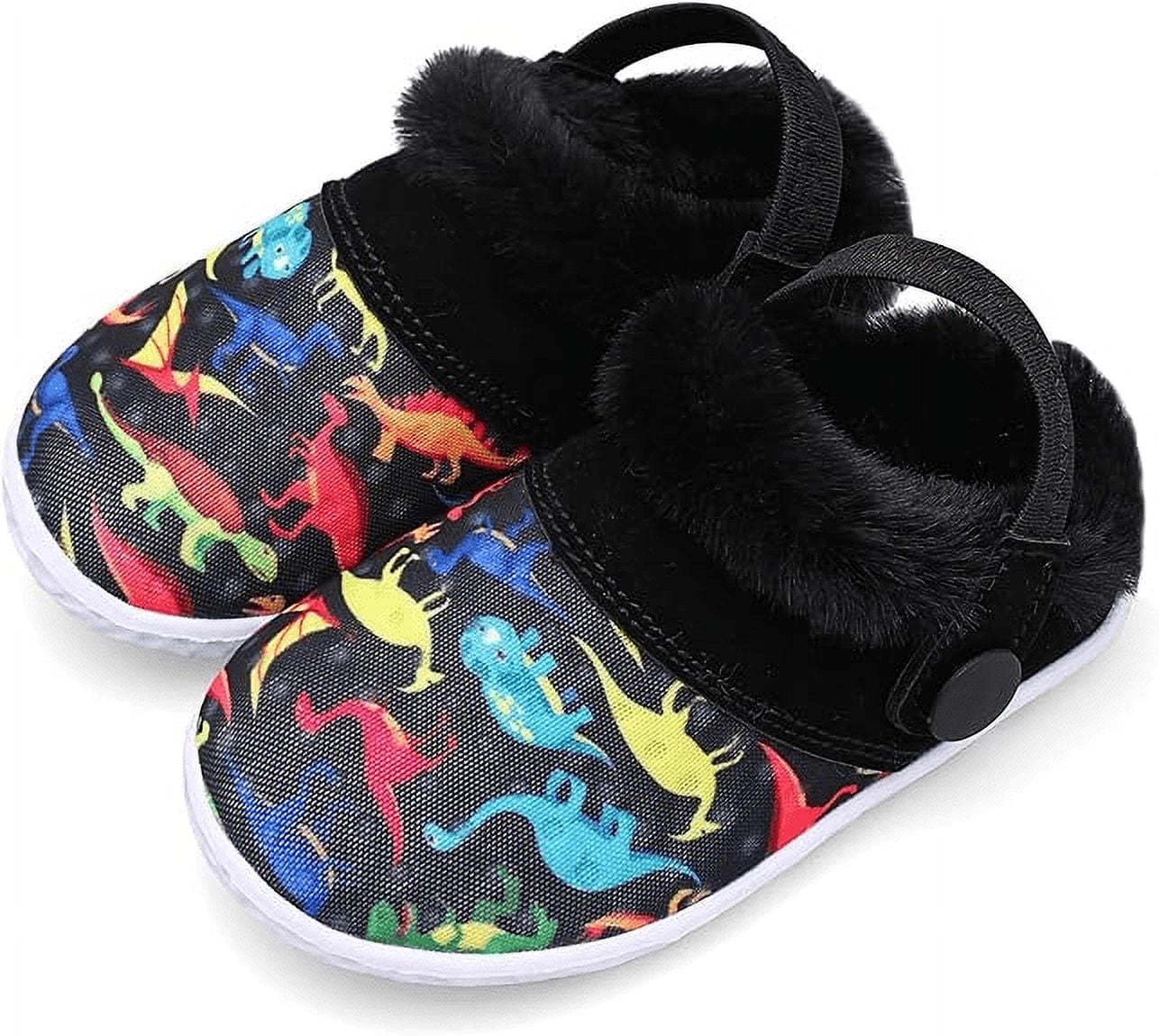 L-Run Kids Fluffy Fuzzy Slippers Boys Girls House Home Slippers with ...