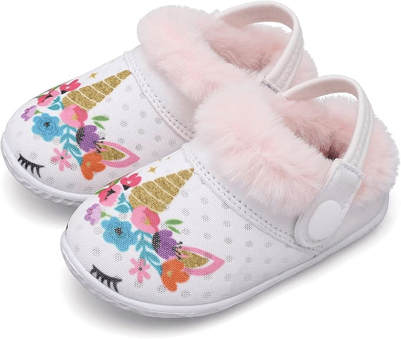 L-RUN Toddler Boy Girls Fuzzy Slippers Warm House Slippers 7.5-8 ...