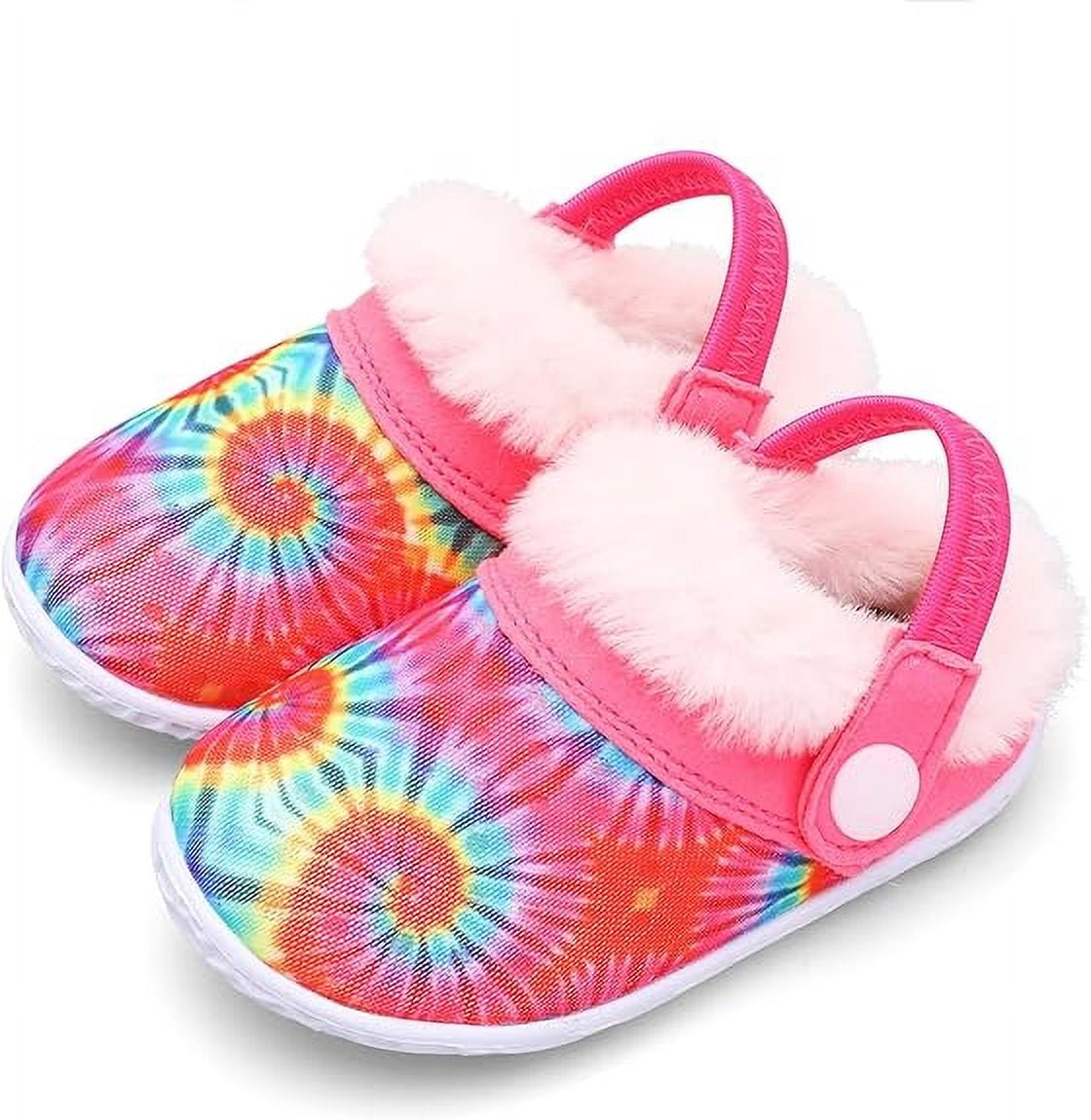 L-Run Kids Fluffy Fuzzy Slippers Boys Girls House Home Slippers with ...