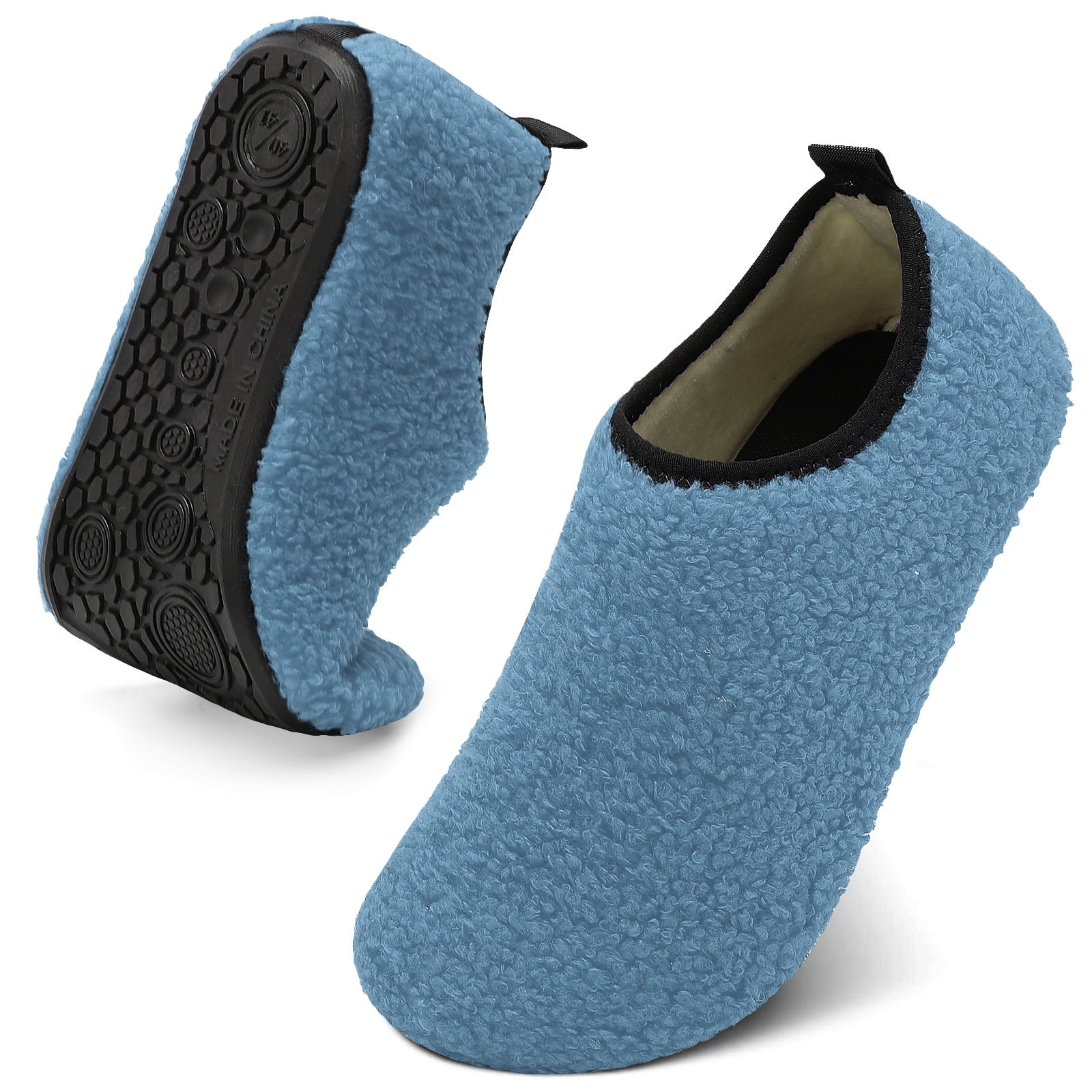 L-RUN Women Men Cozy Slippers Velvet Lining Indoor House Slippers ...