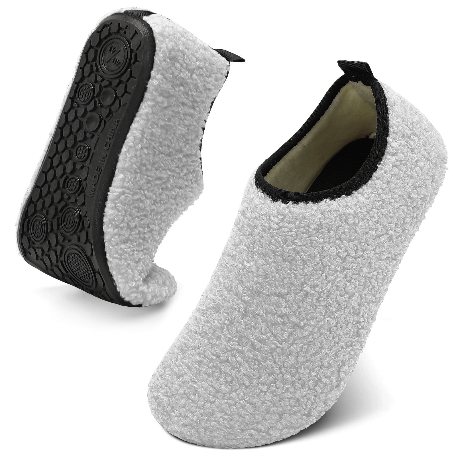 L-RUN Women Men Cozy Slippers Velvet Lining Indoor House Slippers ...
