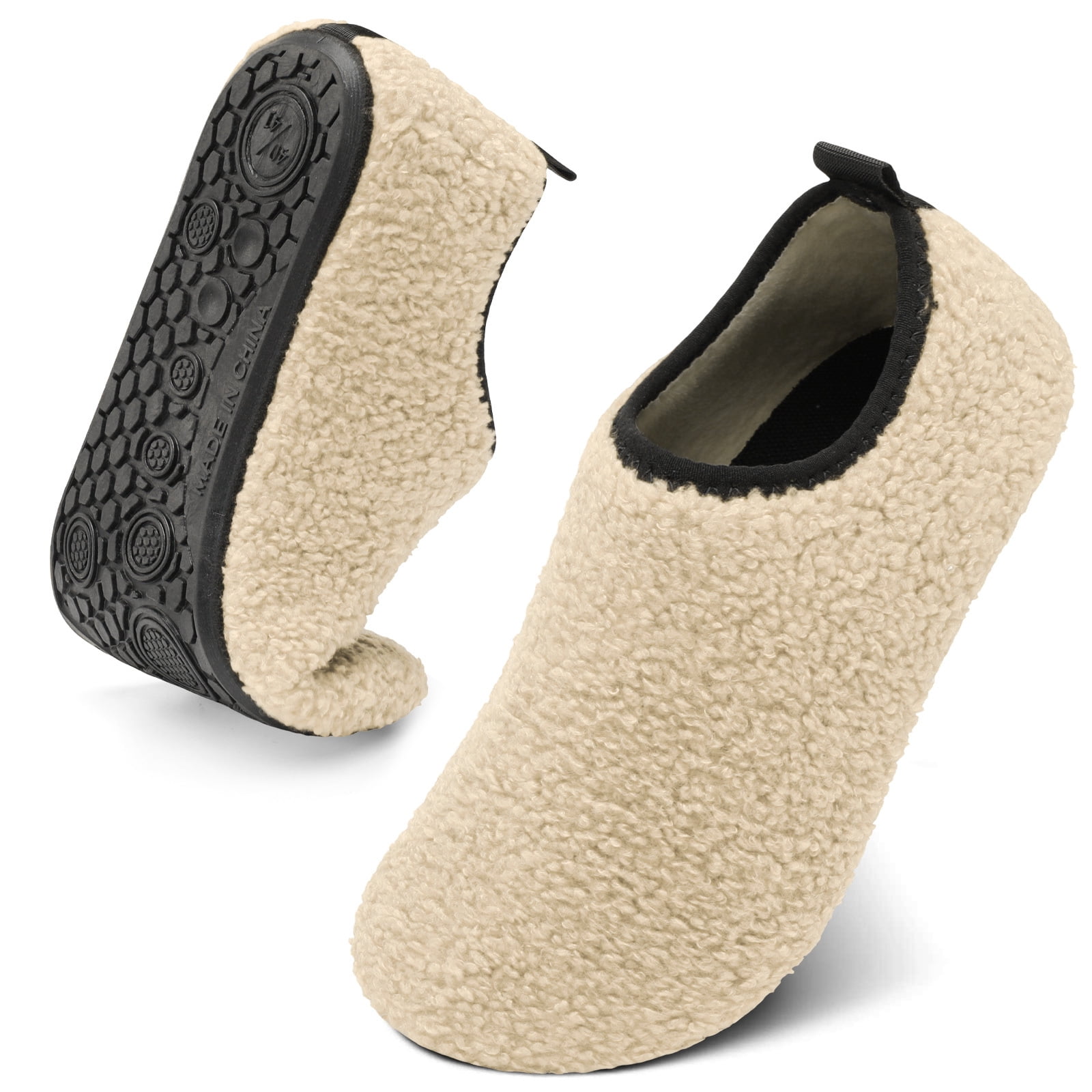 L-RUN Women Men Cozy Slippers Velvet Lining Indoor House Slippers ...