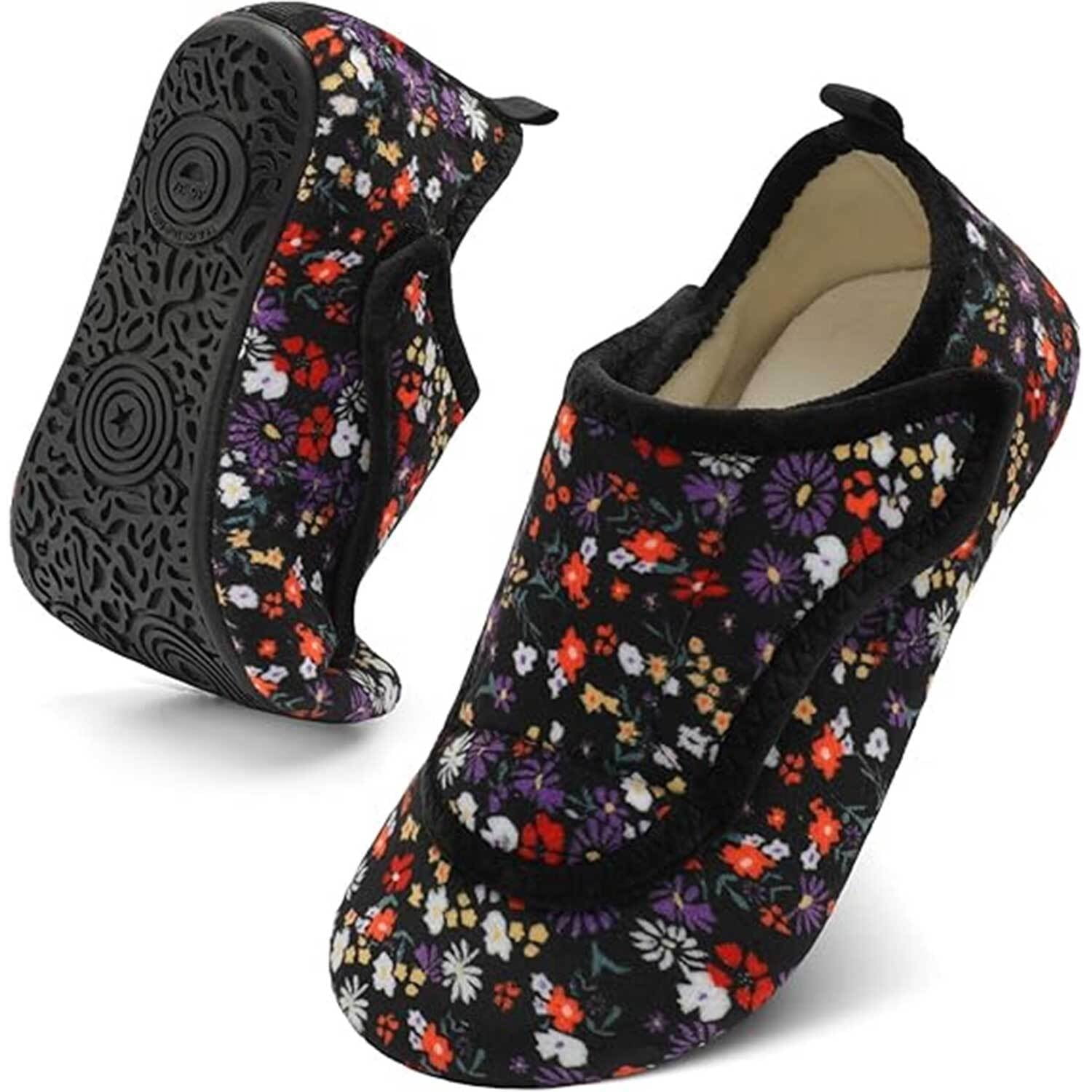 L-RUN Men Women Diabetic Shoes Adjustable Bedroom Slippers Warm ...