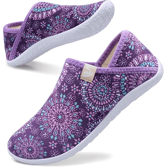 L-RUN Rubber Sole Slippers for Women Men Barefoot Warm House Shoes ...