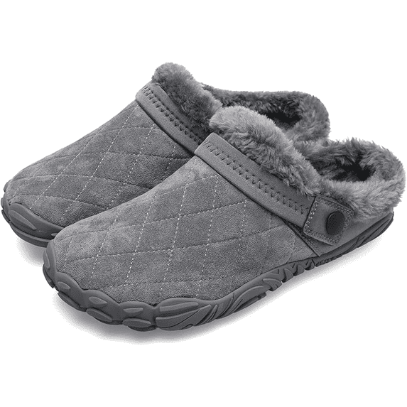 L-RUN Womens Mens Furry Slides House Slippers Fuzzy Fluffy Memory Foam ...