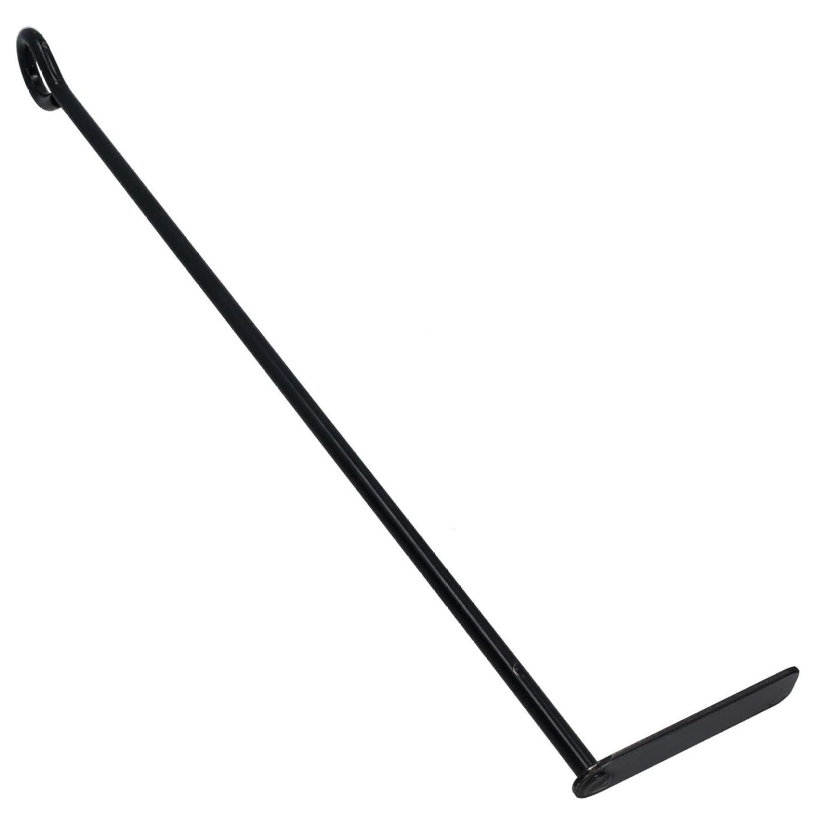 L Rake Scraper Wood Burner Fire Coal Charcoal Steel Metal Black Loop ...