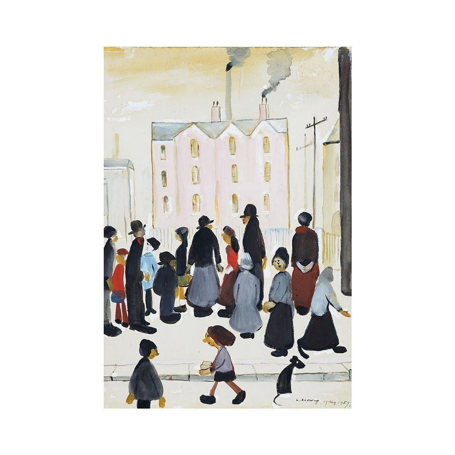 L.S. Lowry Group Of People 1959 Print - Walmart.com