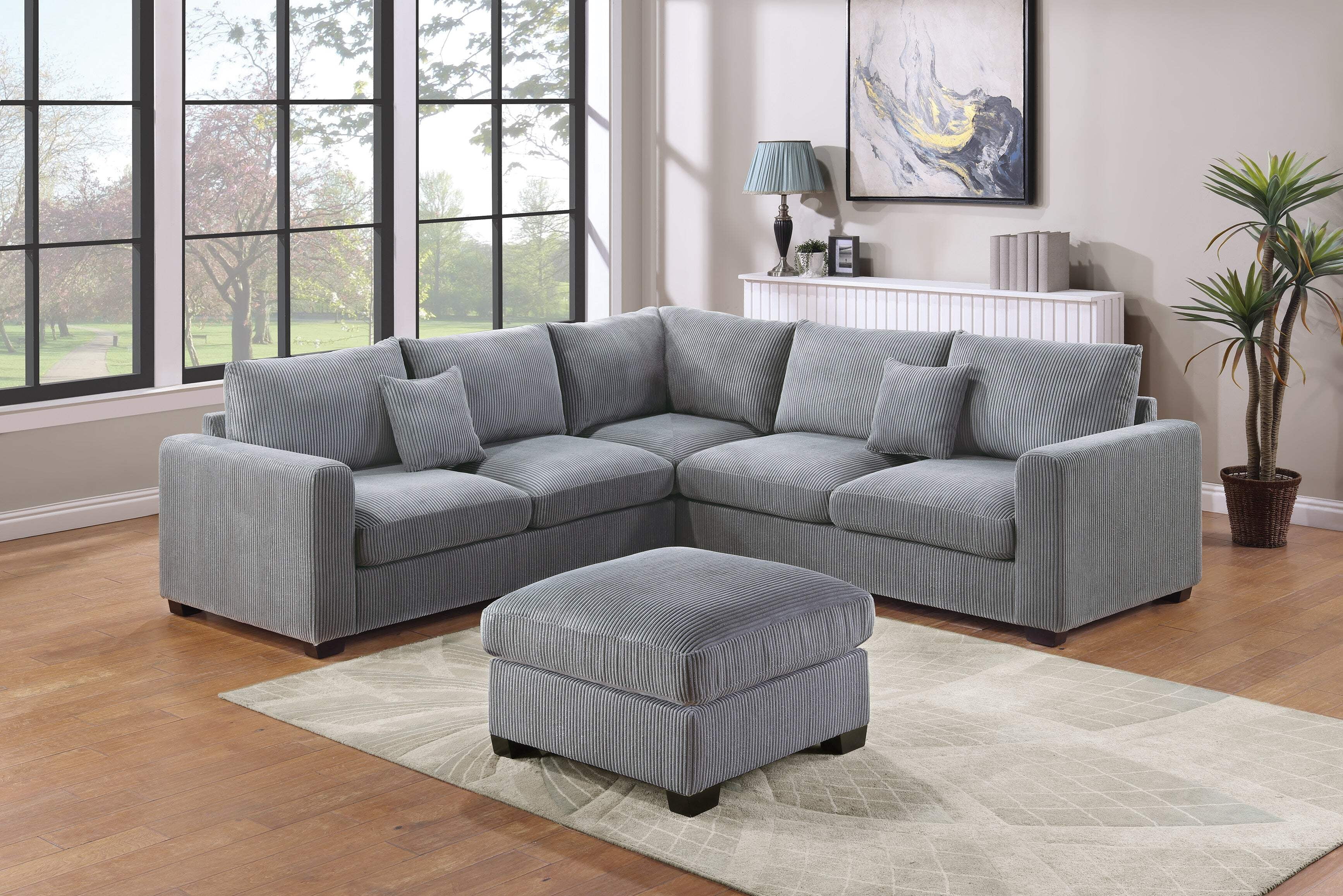 L Sectional Sofa Corduroy Fog Color Laf And Raf Loveseats Corner Wedge ...