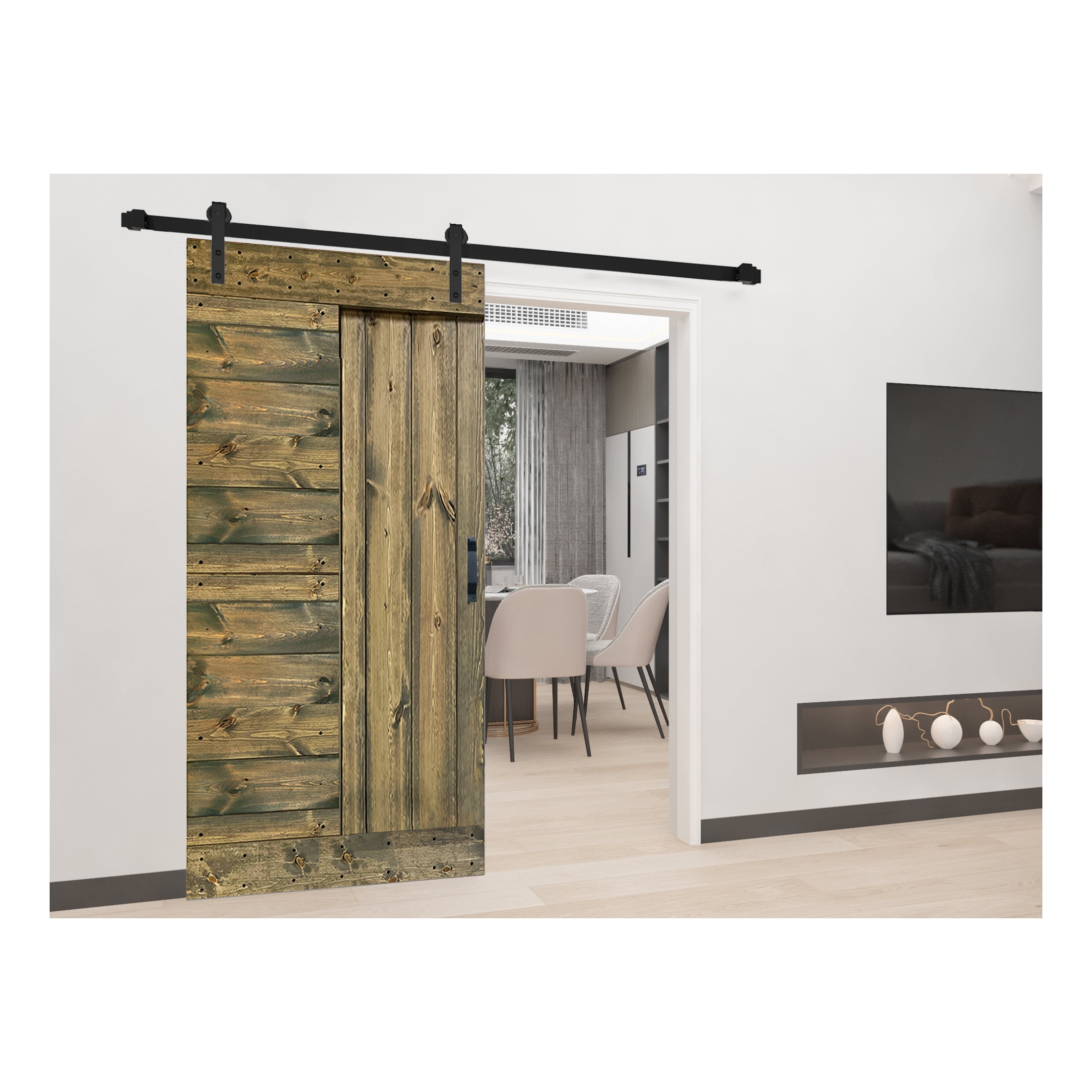 L Series 42in. X 84in. Aged Barrel Finished DIY Knotty Pine Wood ...