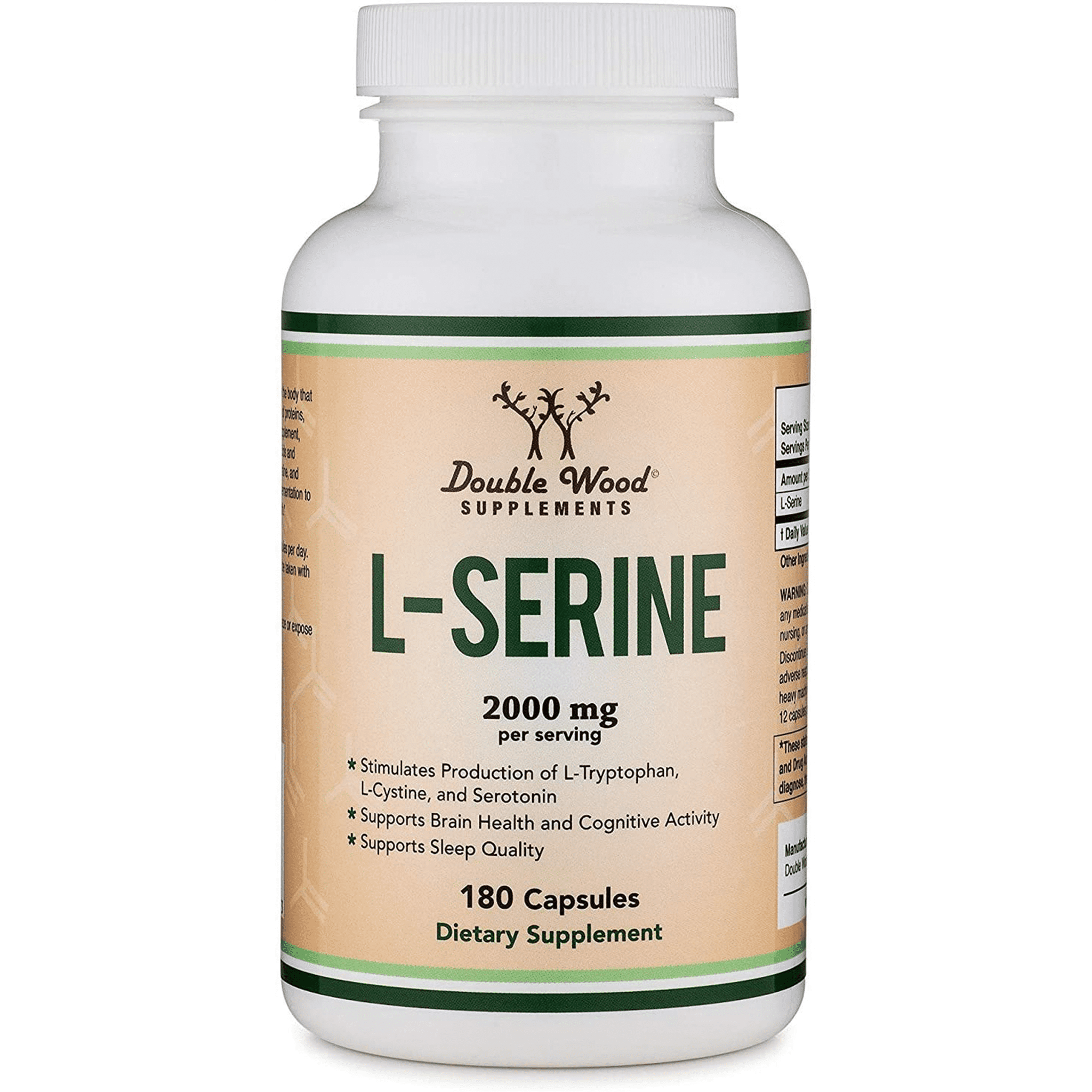 L-Serine Capsules - 2,000mg Serving Size Used in Study on Cognitive ...
