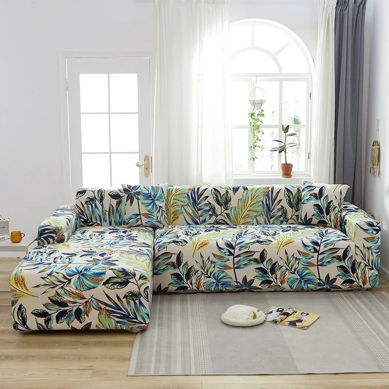 L Shape 2pcs Sofa Cover Elastic Spandex Stretch Sofa Covers Couch Cover ...
