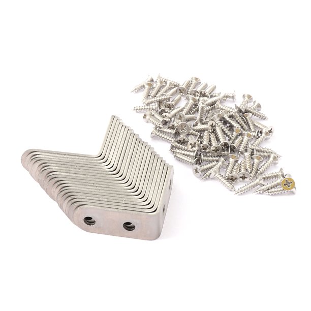 L Shape Angle Bracket Stainless Steel Brackets Silver Metal Corner L ...