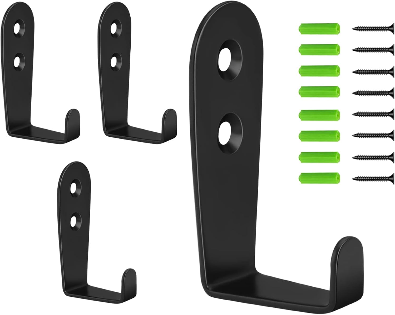 L Shape Coat Hooks, Wall Mounted Rust Resistant Hangers with Smooth ...