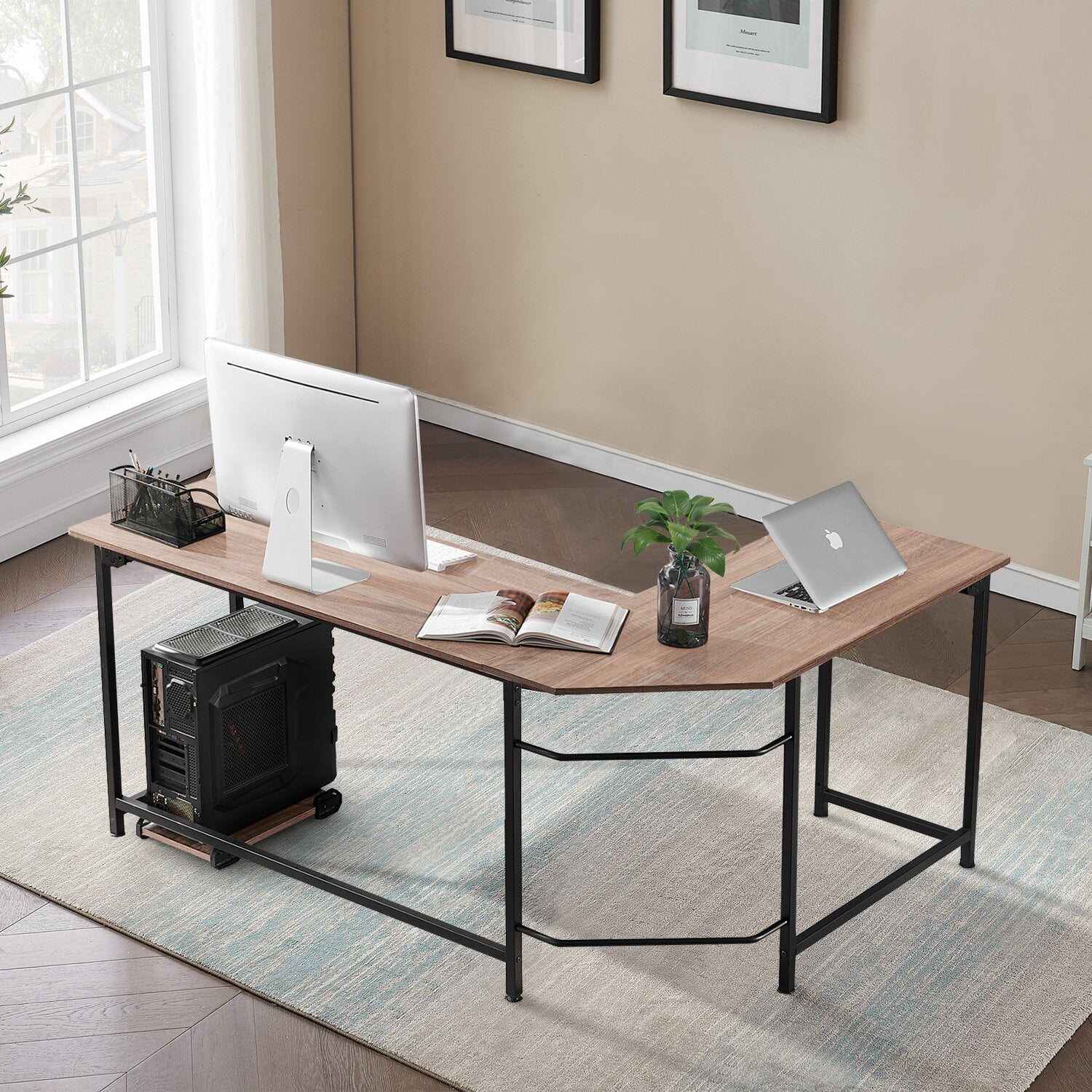 L Shape Desk Suggested Number of People 1 Office Chair Included No Walmart