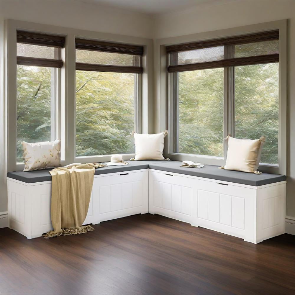 JassmiPkwy L-Shape Kitchen Breakfast Nook Bench with Storage, Backless ...