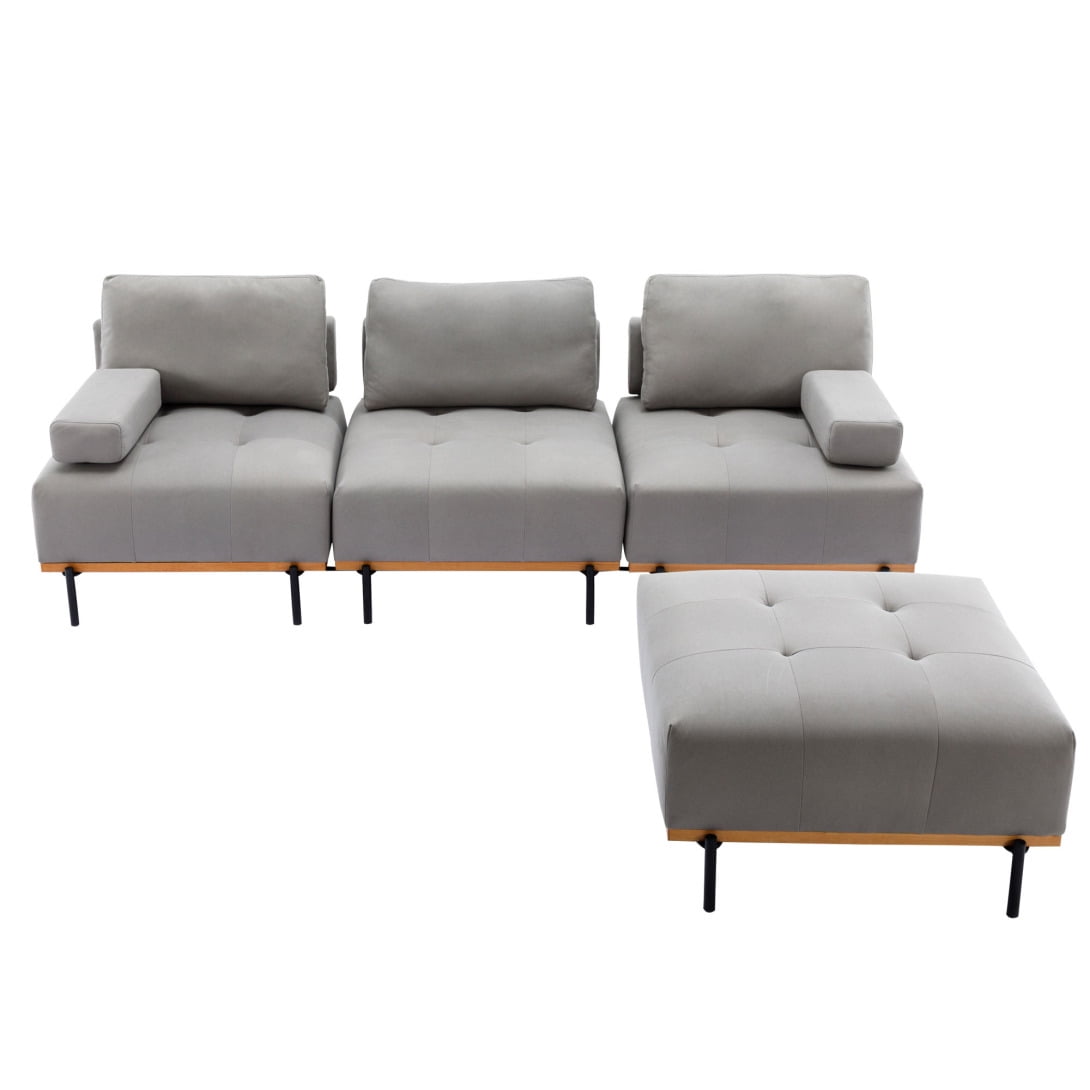 L-Shape Sectional Sofa Couch, Modern Modular Couches 3-Seater Couches ...