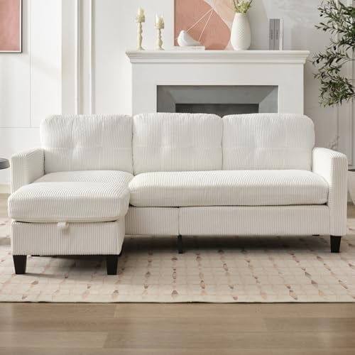 L Shape Sectional Sofa for Living Room, 3 Seater L-Shaped Couch with ...
