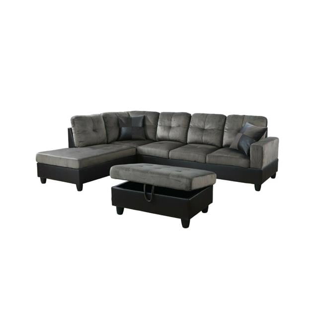 L Shape Sectional Sofa Set with Ottoman, Taupe - Walmart.com