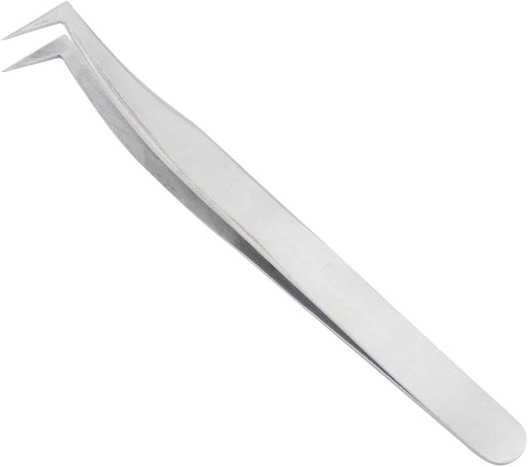 L-Shape Stainless Steel Precision Curved Pointed Tweezers for Volume ...