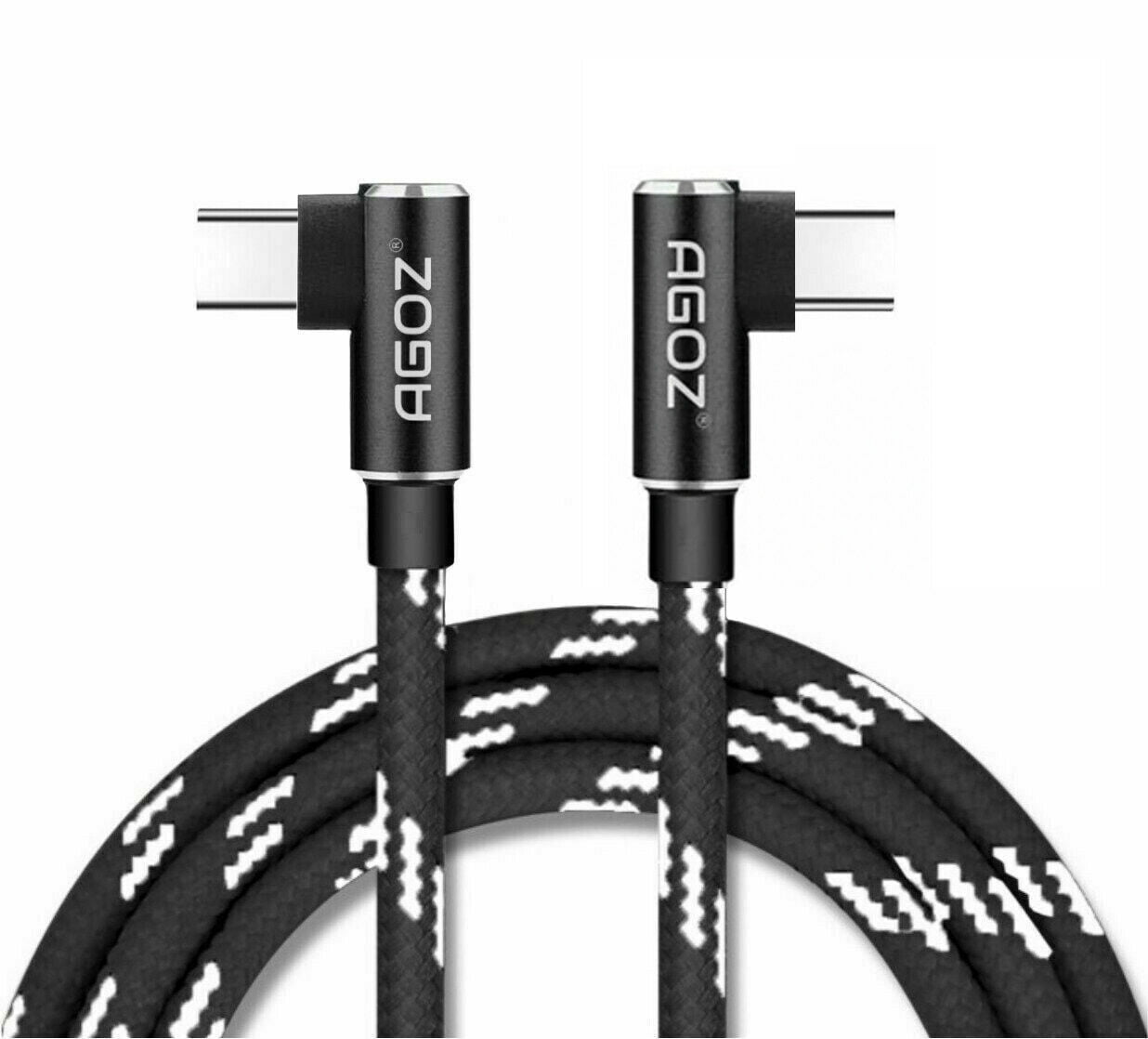 L-Shape USB C to USB C Cable FAST Charger 90° Type C to Type C Cord for ...