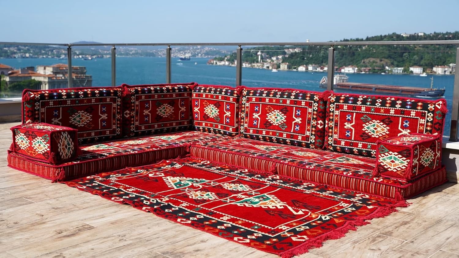 L Shaped Arabic Floor Pillows, Diwan Sofa, Floor Cushions for Adults, Sofa Bed, Turkish Sofa ...