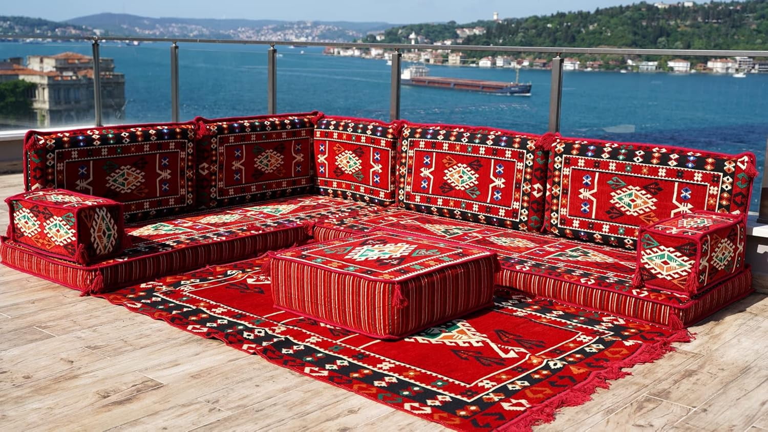 L Shaped Arabic Floor Pillows, Diwan Sofa, Floor Cushions for Adults ...