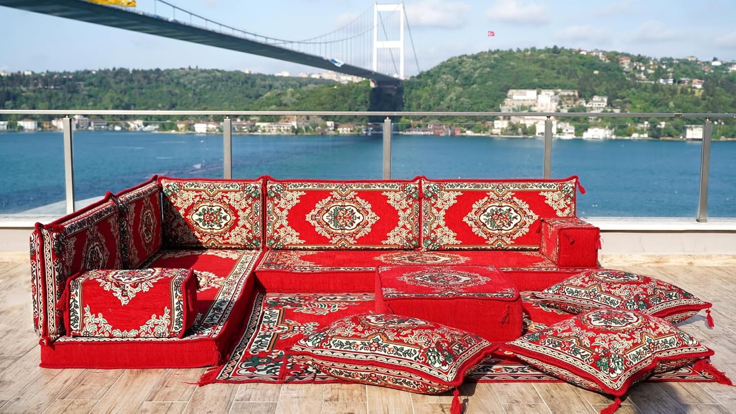 L Shaped Arabic Floor Sofa Set, Patio Sofas, Terrace Sofa, Ethnic Sofa, Moroccan Sofas, Turkish ...