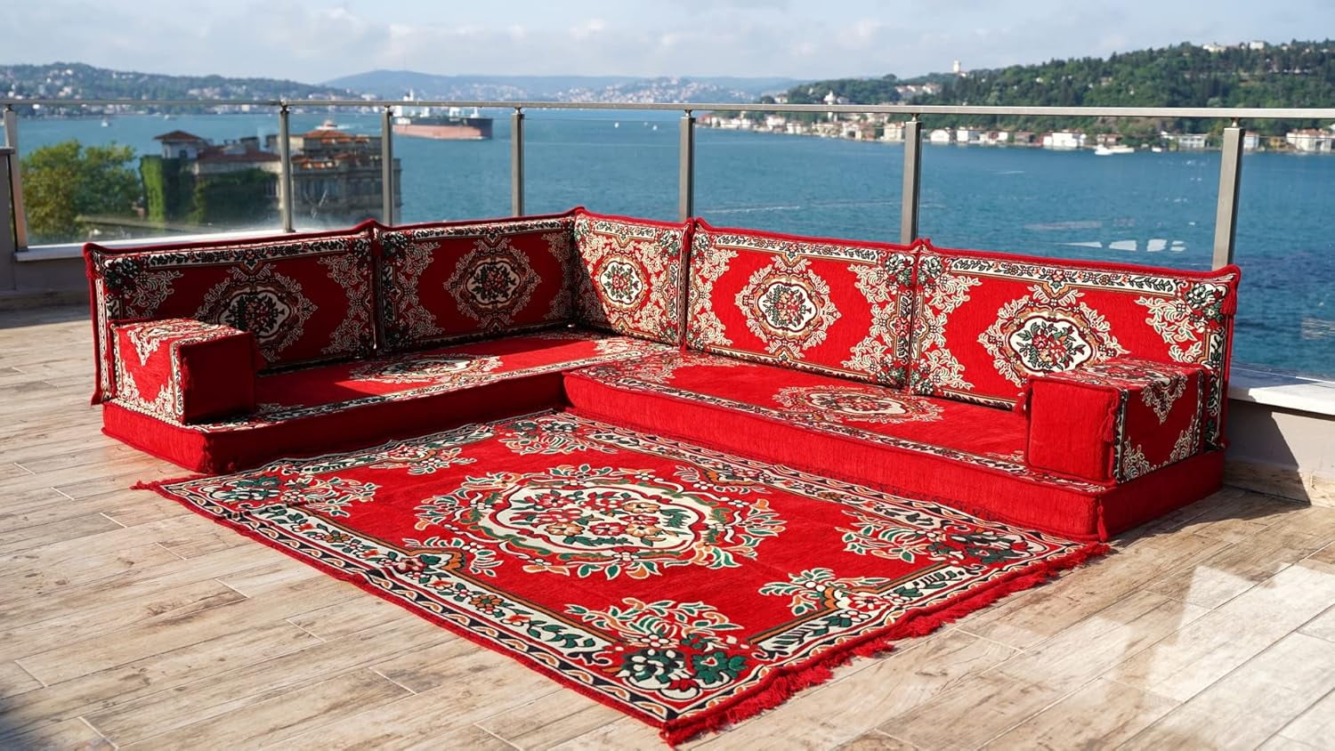 L Shaped Arabic Floor Sofa Set, Patio Sofas, Terrace Sofa, Ethnic Sofa, Moroccan Sofas, Turkish ...