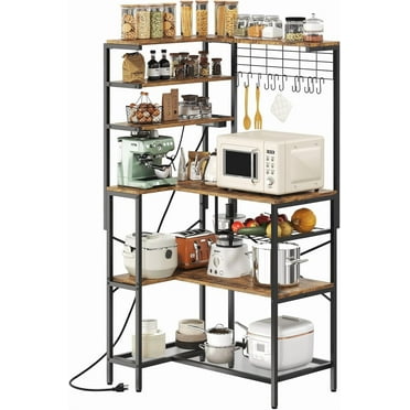 Uforic 6-Tier Kitchen Bakers Rack Microwave Stand - Black - Walmart.com