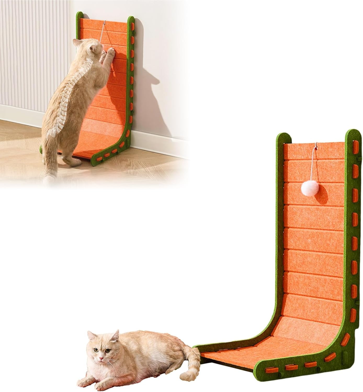L-Shaped Cat Scratcher with Durable Felt Post – Vertical Scratching ...