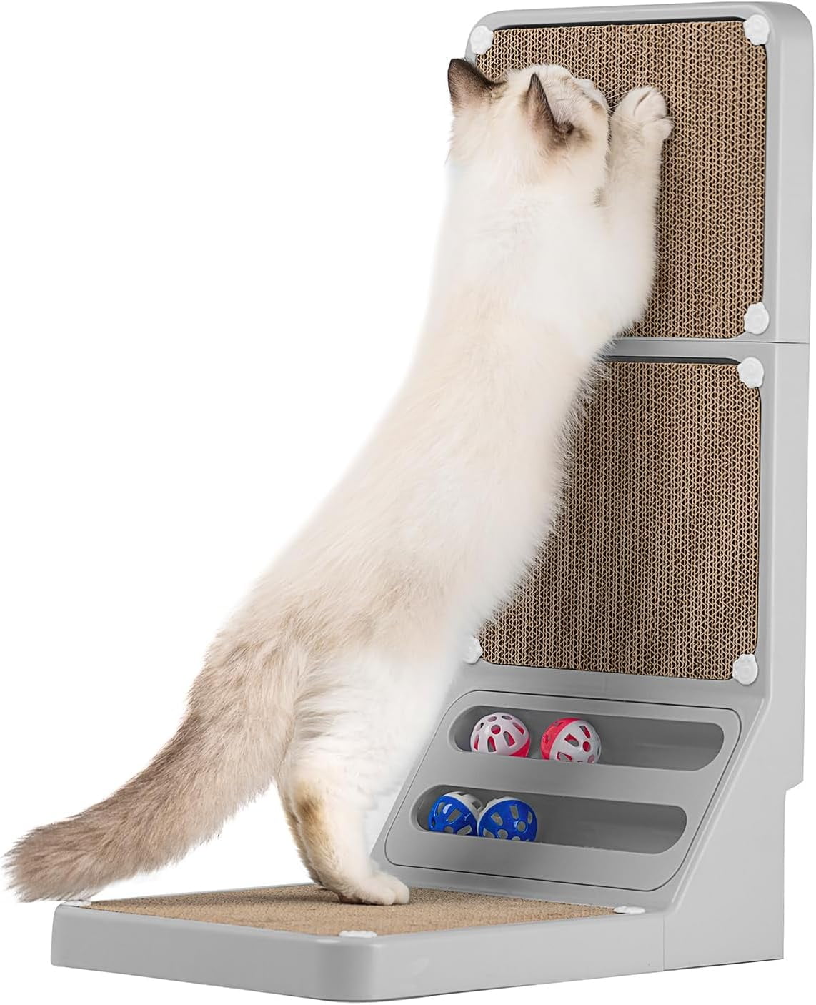L-Shaped Cat Scratching Post and Cat Ball - Indoor Cat Wall Scratching ...