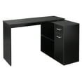 L Shaped Computer Desk, 180° Rotating Corner Desk with Storage Shelves ...