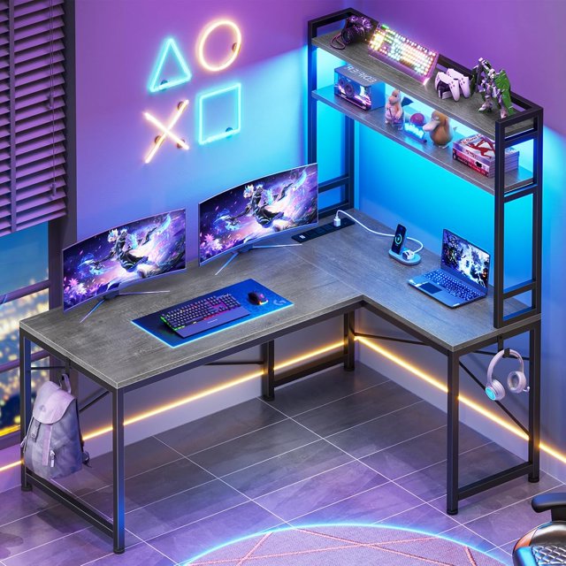 L Shaped Computer Desk, 45.3” Small Office Desk, Corner Compuer Desk ...