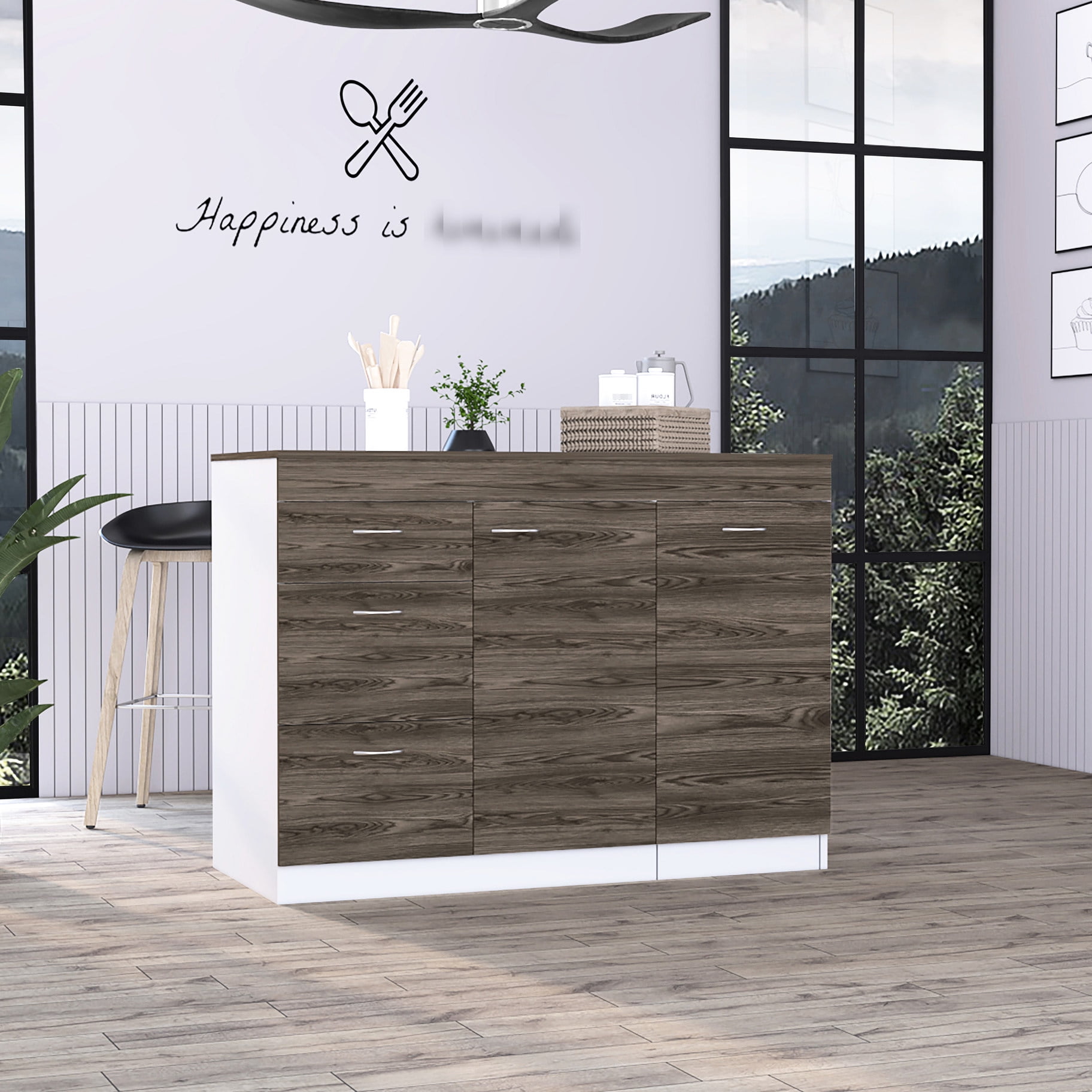 L - Shaped Convertible Feature - Adaptable Kitchen Island for Any Space ...
